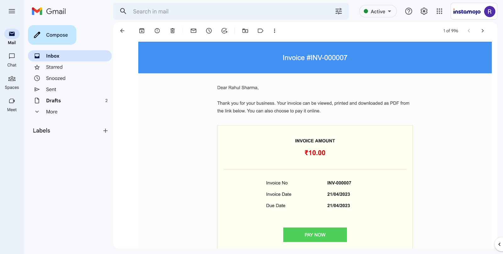 Steps to Integrate Instamojo payment gateway with Zoho Invoice – Instamojo Help Center